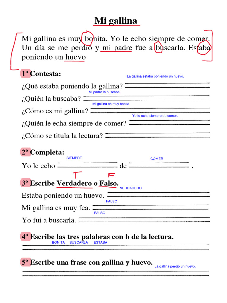 Spanish Reading Comprehension Exercise #1 (Summaya's Attempt & Homework ... Spanish Reading Comprehension Exercise #1 (Summaya's Attempt & Homework ...