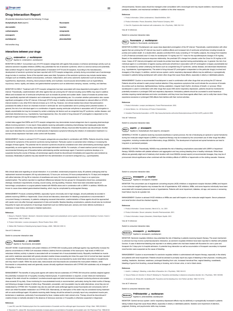 Drug Interaction Report - Acetylsalicylic Acid, Atorvastatin ...