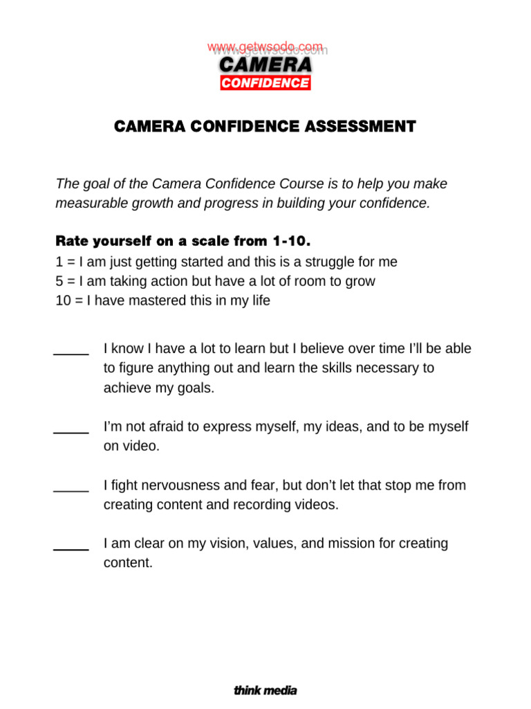 Camera Confidence Assessment | PDF | Business | Self-Improvement