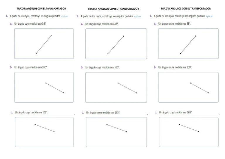 Ejercicios Trazado de Àngulos | PDF