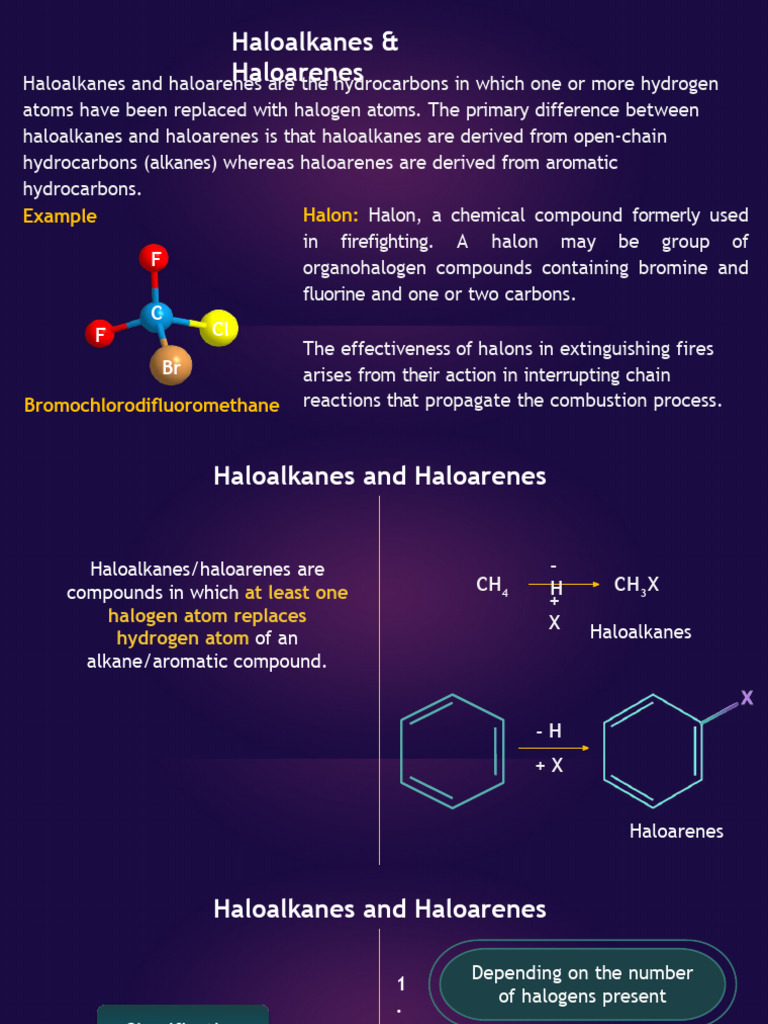 CBSE Class 12 Haloalkanes and Haloarenes Study Notes | PDF | Chemical ...