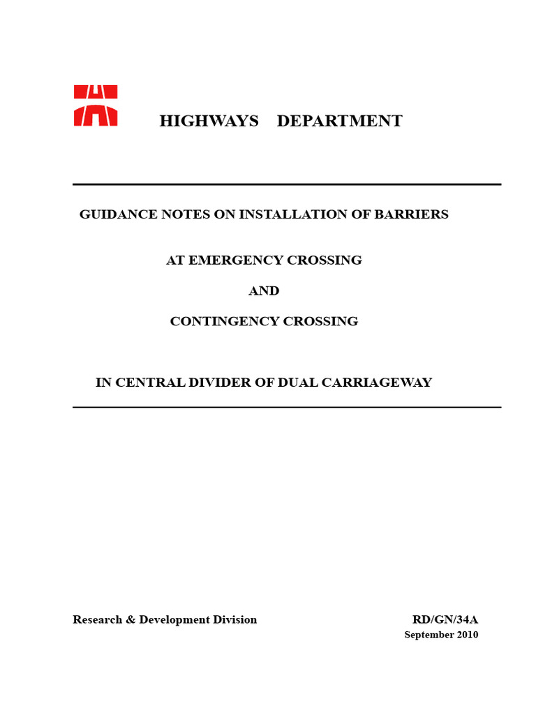 Highways Department: Guidance Notes On Installation of Barriers | PDF ...