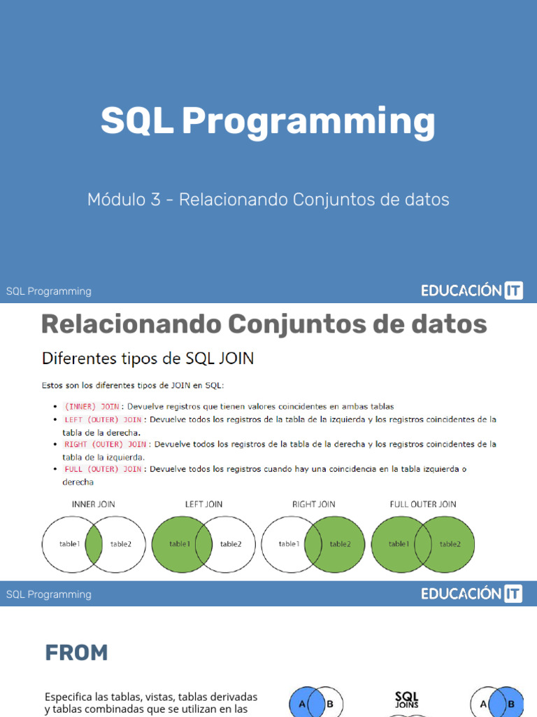Combinaciones en SQL: Tipos y Ejemplos | PDF | SQL | Bases de datos