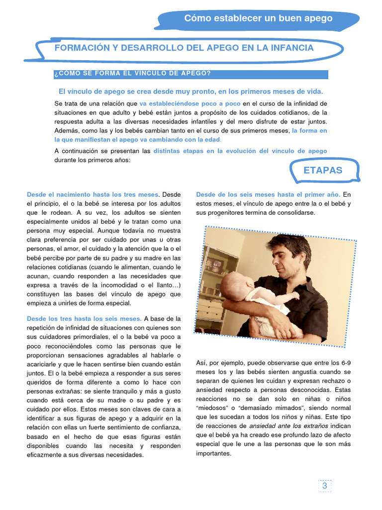 Etapas del Apego Infantil Seguro | PDF | Teoría de apego | Amor