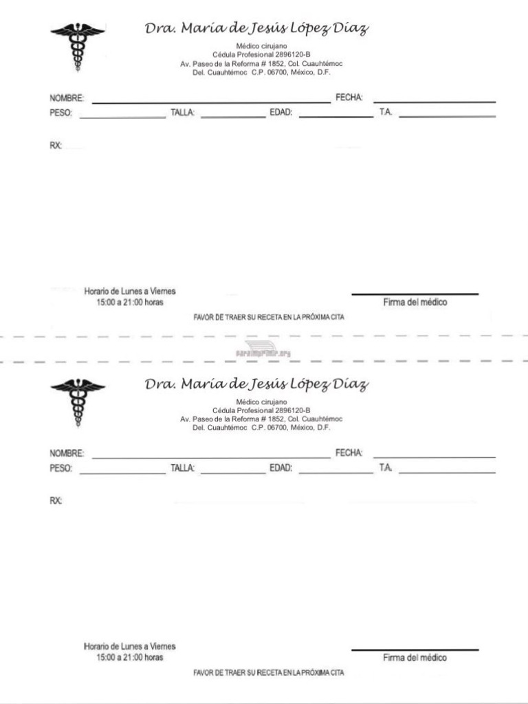 Receta Médica Oficial Pdf