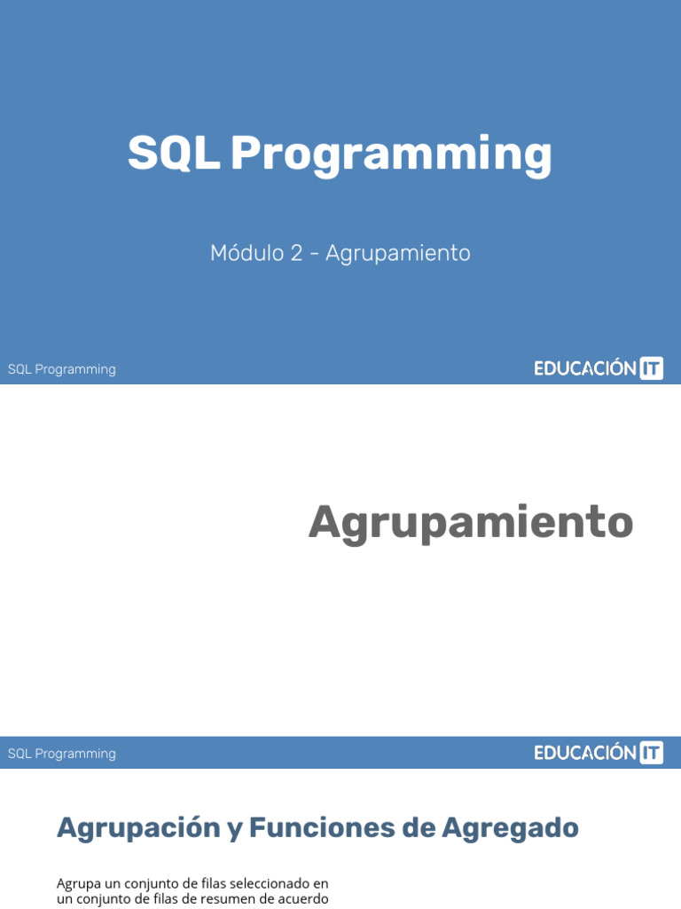 Group By, Order By, Rollup | Descargar gratis PDF | SQL | Bases de datos