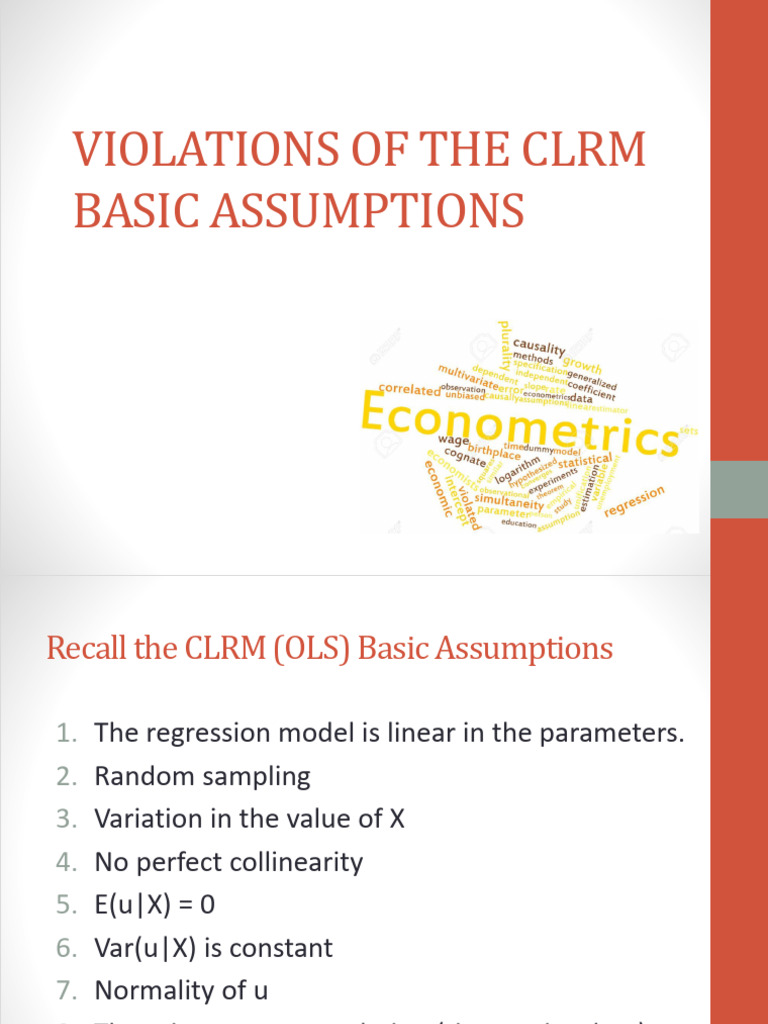 Lecture 5,6,7_Violations of CLRM | PDF | Multicollinearity | Ordinary Least Squares