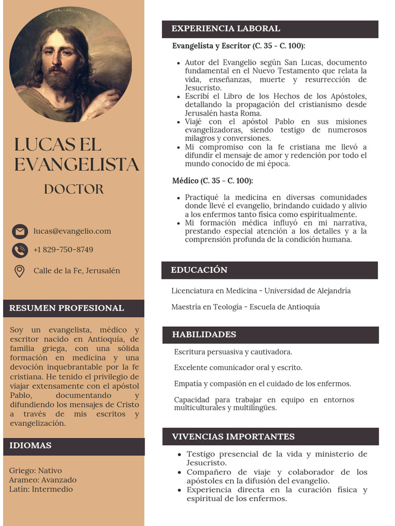 CV Lucas | Descargar gratis PDF | Evangelios | Jesús