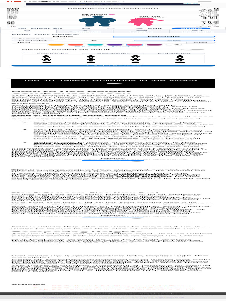 Height Comparison - Comparing Heights Visually With Chart | PDF Height Comparison - Comparing Heights Visually With Chart | PDF