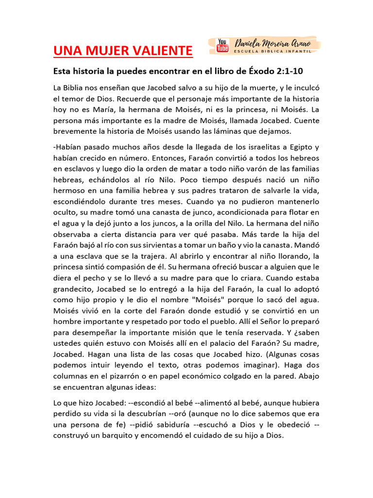 Clase Jocabed | PDF | Moisés