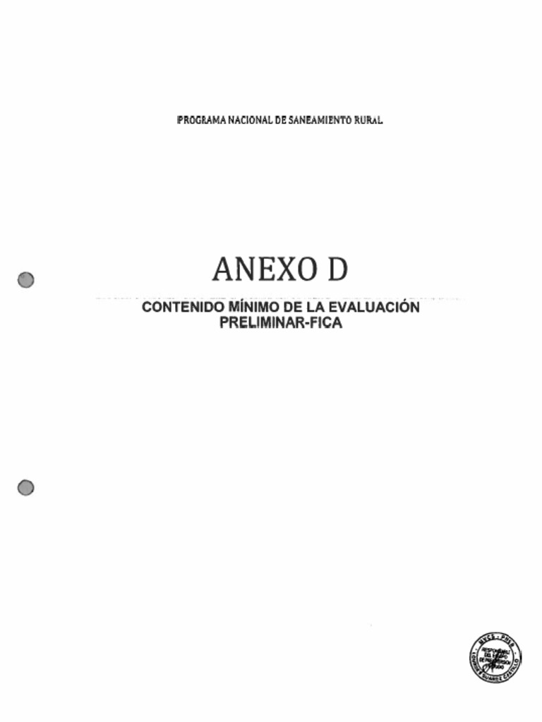 ANEXO D - Contenido Minimo de La Evaluacio Prelim | PDF