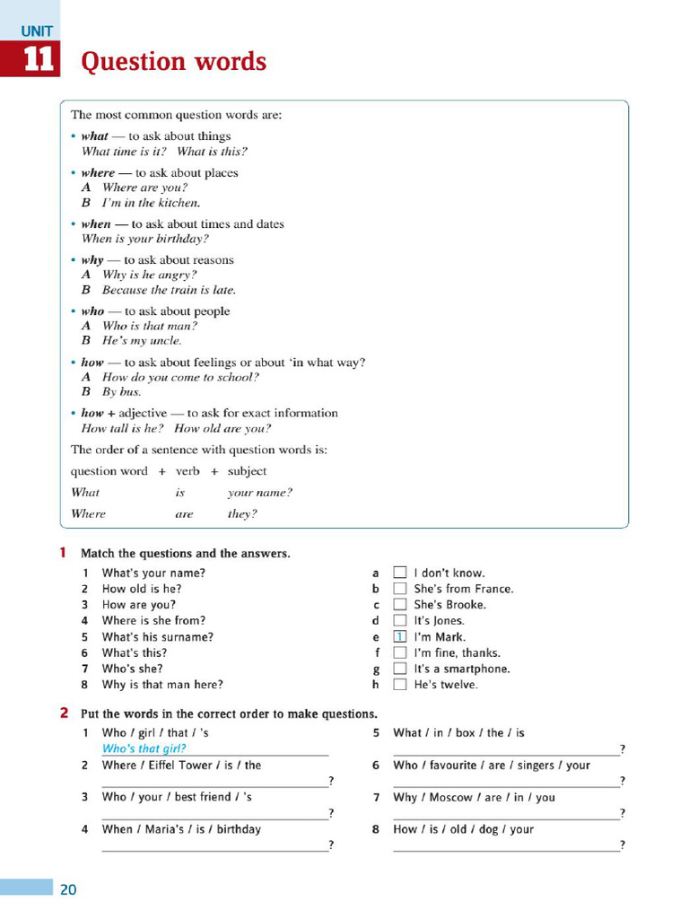 Question Words With Verb To Be | PDF