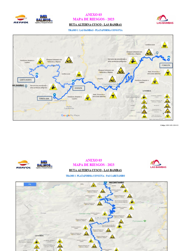 ANEXO 03 Mapa de Riesgos MBS - SSO - 2023-Ruta Alterna Cusco - Las ...
