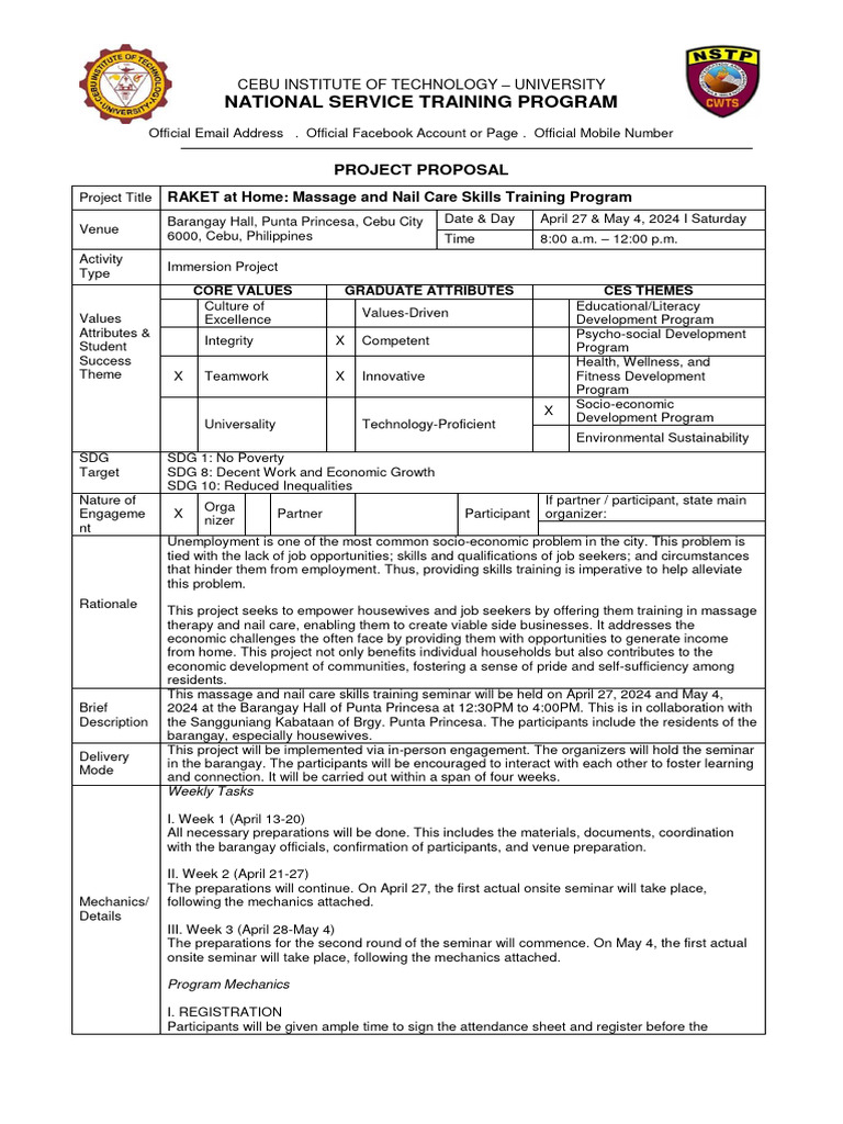 NSTP Group 8 Proj Proposal | PDF | Economies