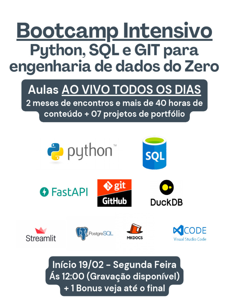 Bootcamp Engenharia de Dados Do Zero 1708101078 | PDF | Python ...