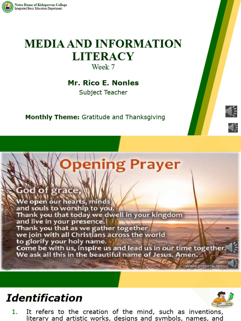 Week 7 - Media and Information Literacy | PDF | Intellectual Property ...