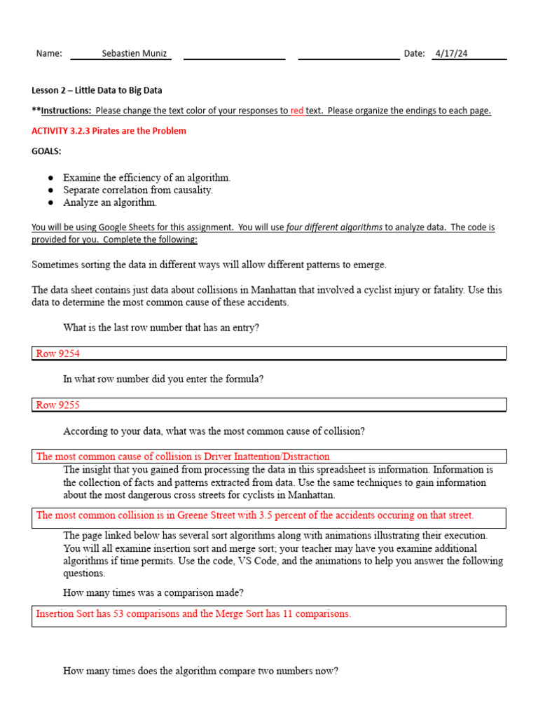 Analyzing Algorithms in Google Sheets | PDF | Data | Computer Programming
