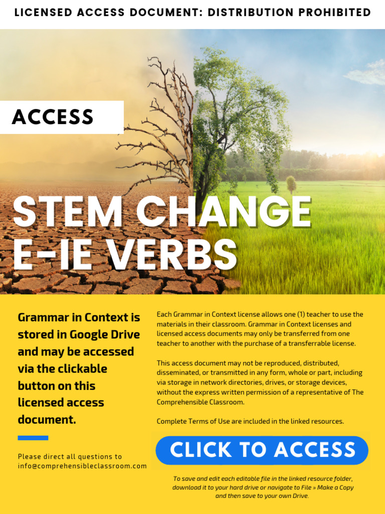 Stem Change E-Ie Verbs | PDF