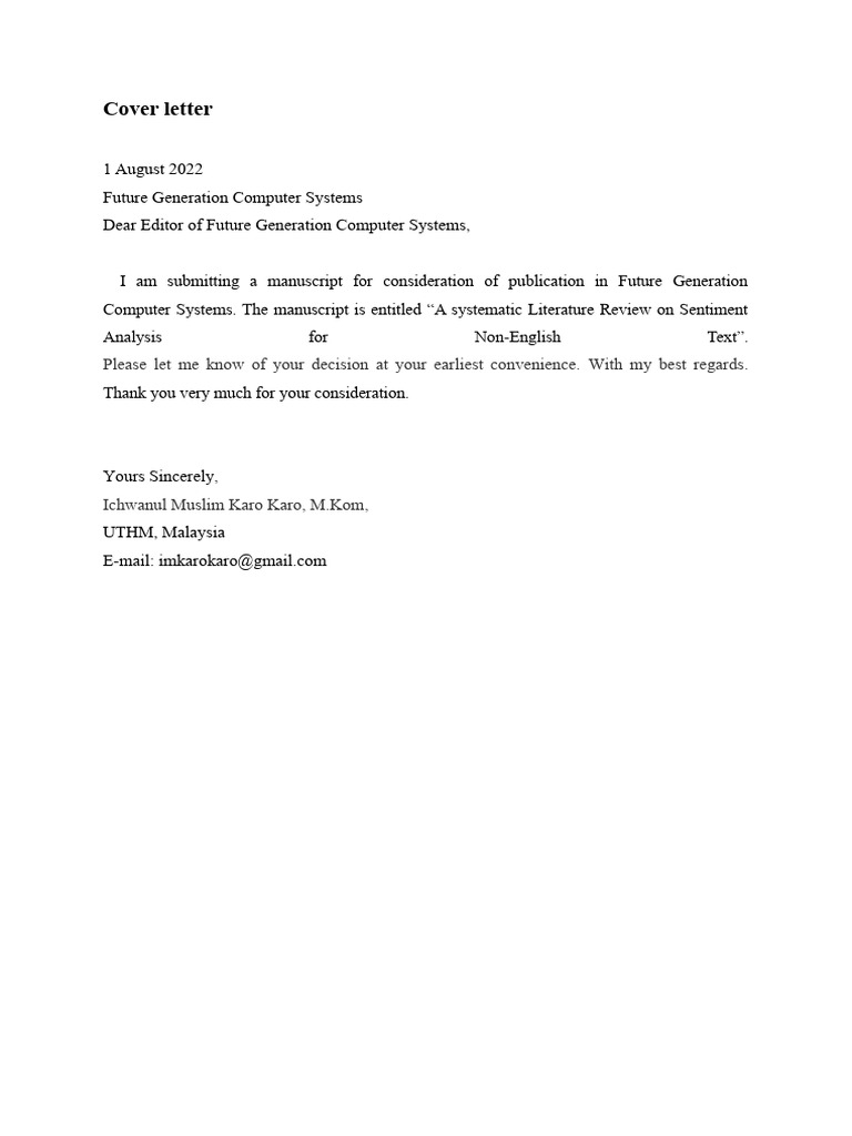 Cover Letter | PDF | Computers