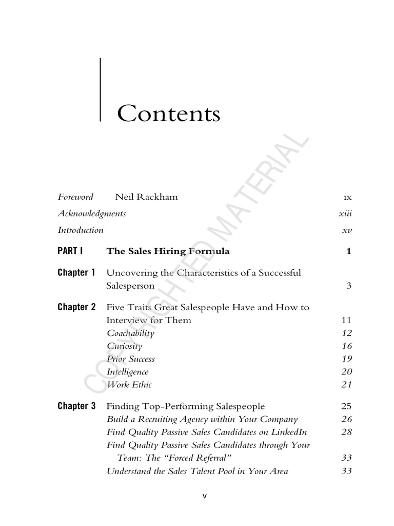 Neil Rackham Ix: The Sales Hiring Formula 1 | PDF | Sales | Marketing
