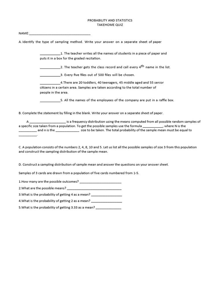 Statistics Quiz for Students | PDF | Teaching Methods & Materials