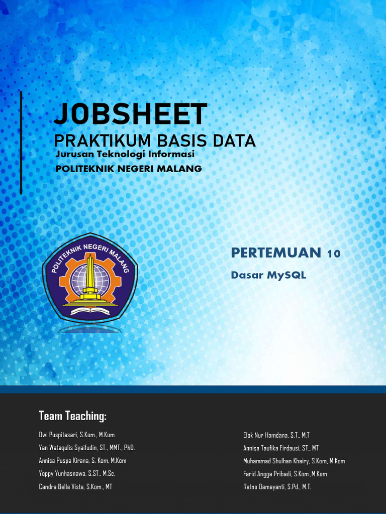 Jobsheet Dasar MySQL Dan DDL | PDF