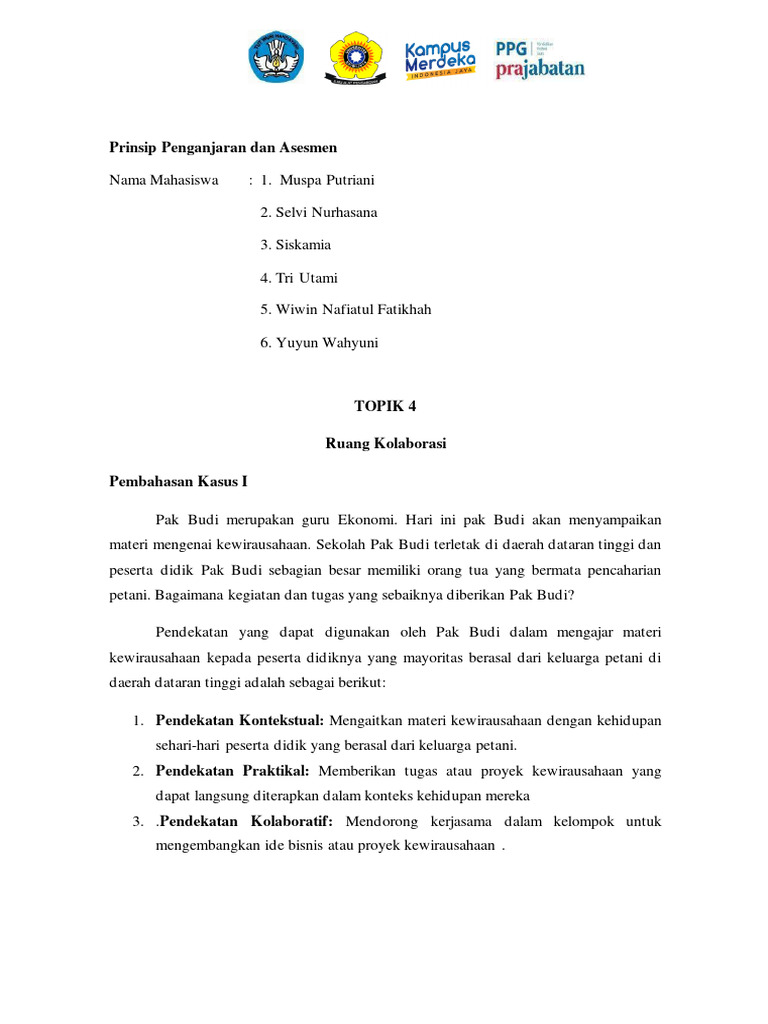 PPA.T4.KOLABORASI kELOMPOK | PDF | Karier & Perkembangan | Ilmu Sosial