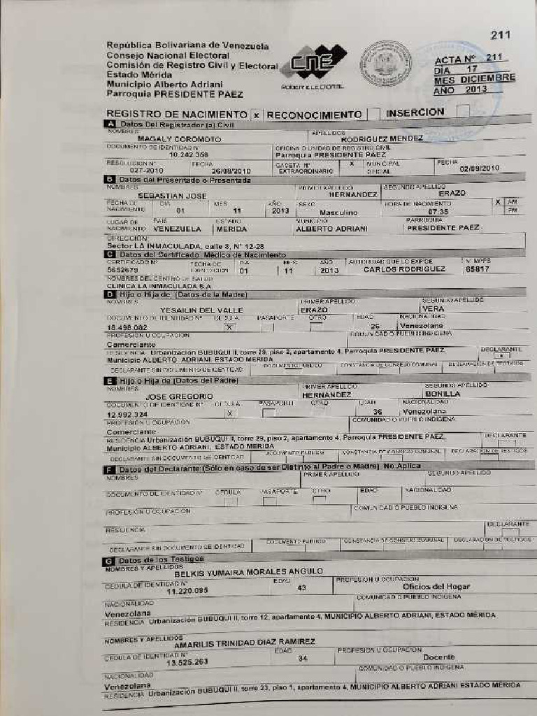 Partida de Nac Sebastian | PDF