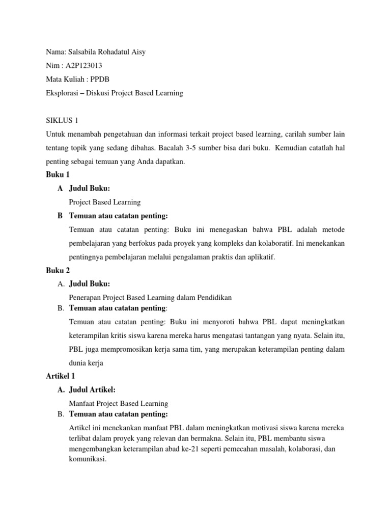 PPDB - Eksplorasi Konsep - PJBL - Salsabila Rohadatul Aisy | PDF