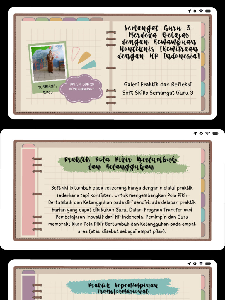 Galeri Praktik Dan Refleksi Soft Skills Semangat Guru 3 | PDF