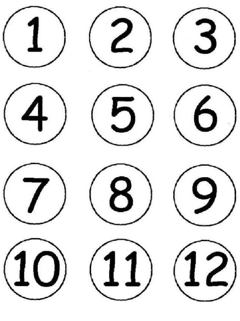 los numero del 1 al 12 | PDF