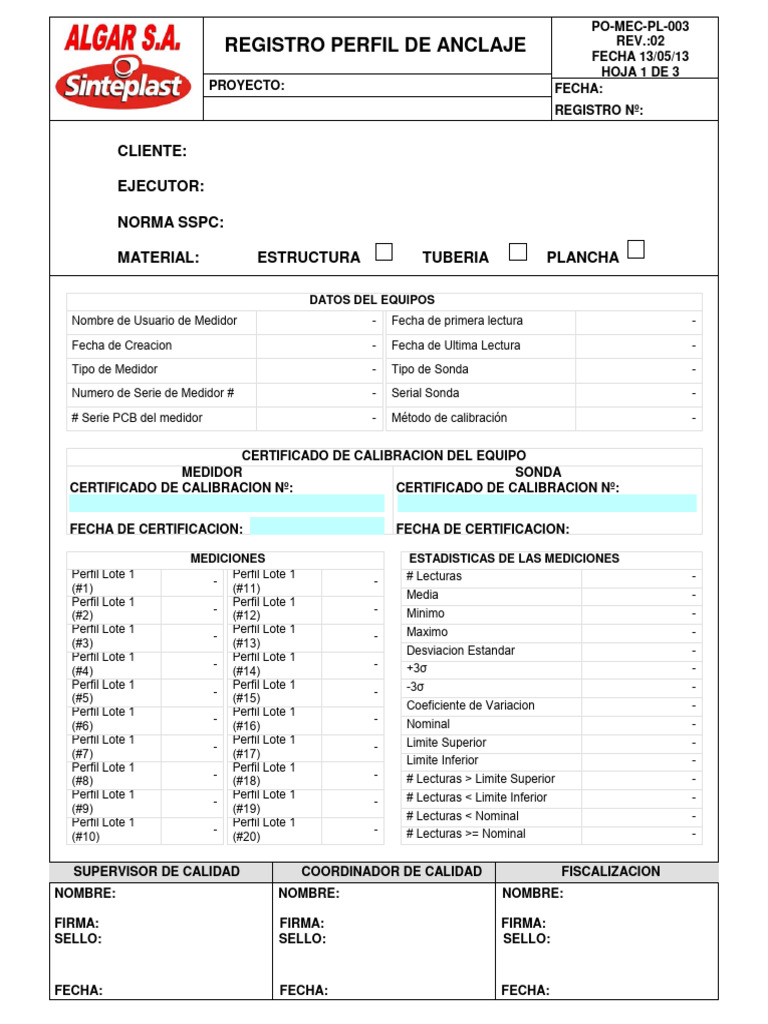 Po-Mec-Pl-003-1 Registro de Medidor Digital | Descargar gratis PDF | Calibración | Metrología