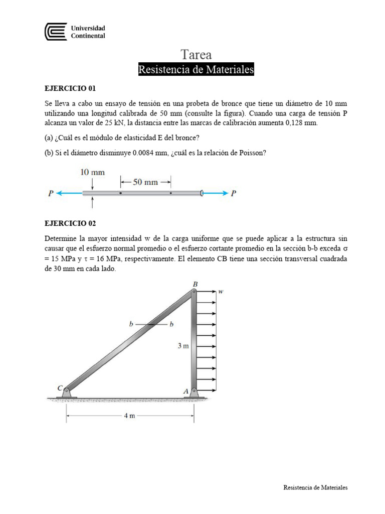 Tarea RM 2024-10 | PDF | Resistencia de materiales | Viga (Estructura)