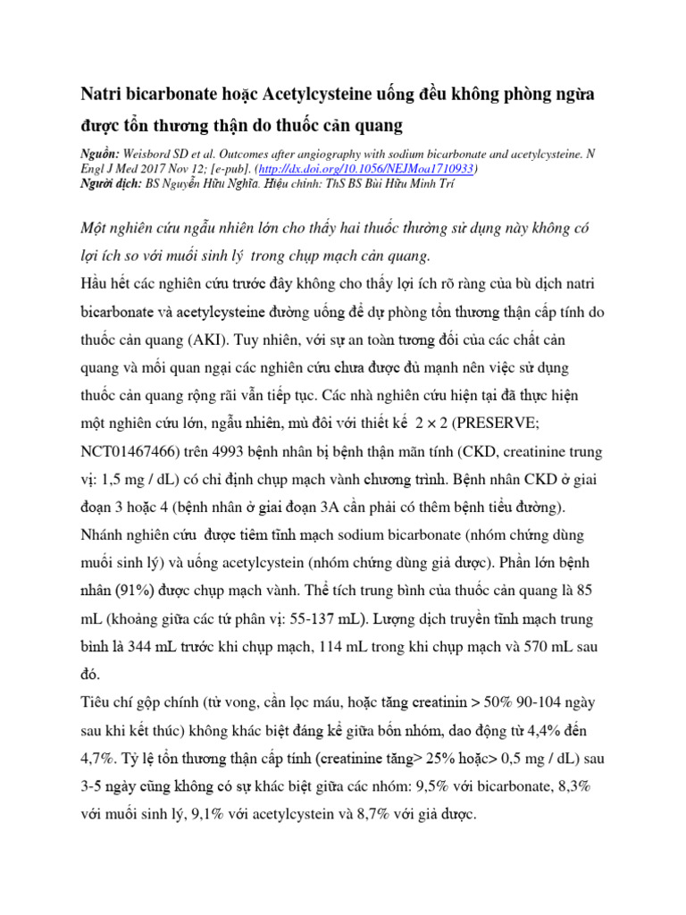 579 - Natri Bicarbonate Hay ACC Trong Phong Ngua CIN | PDF