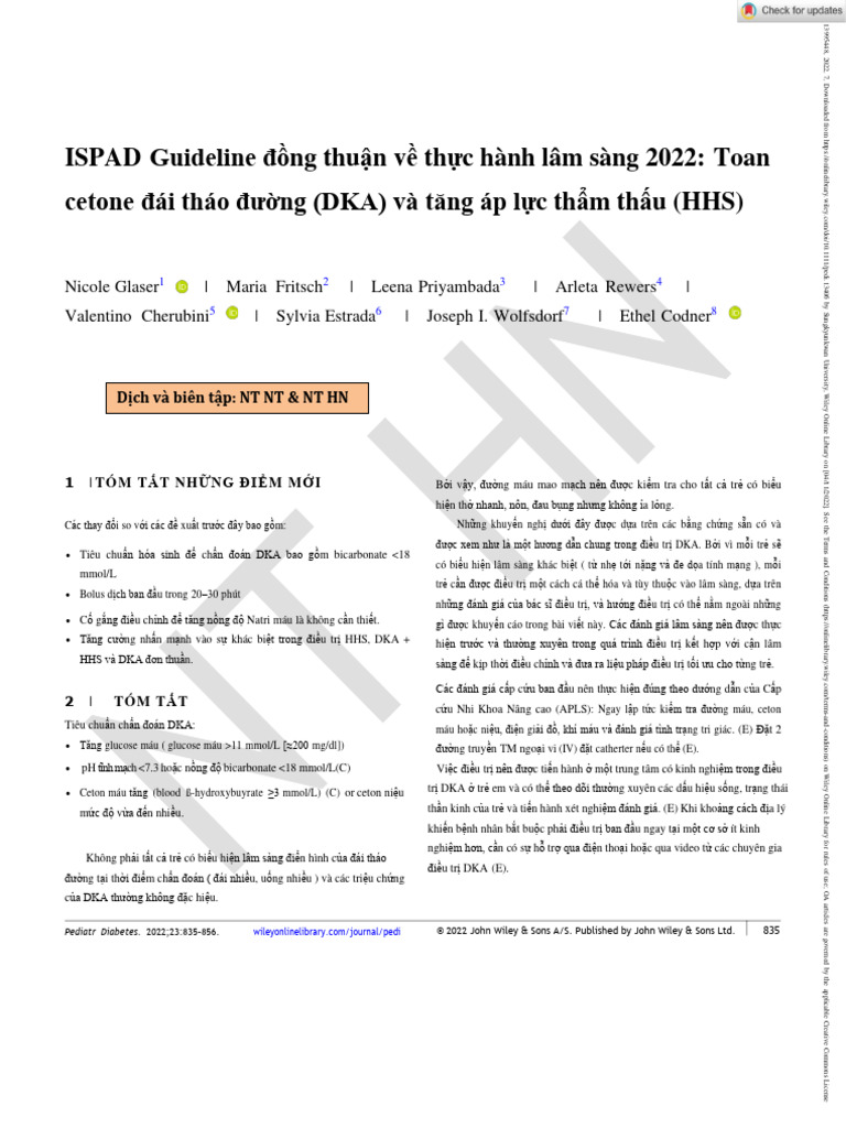 2023 - Guideline DKA - ISPAD 2022 | PDF