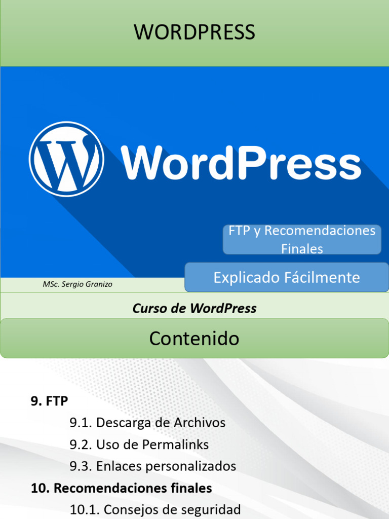 Pr9 FTP y Recomendaciones Finales | PDF | Protocolo de transferencia de archivos | Word Press