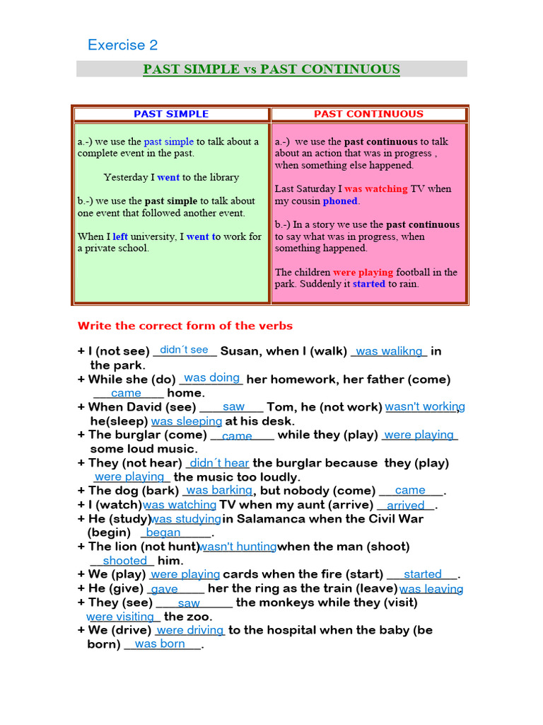 02-past-simple-continuous | PDF