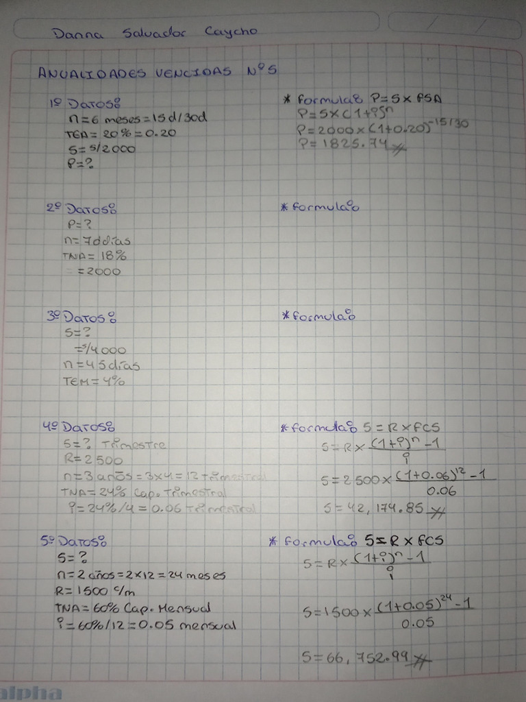 Anualidades Vencidas | PDF