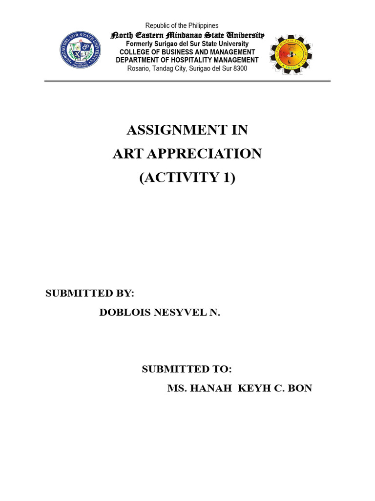 ASSIGNMENT IN ART APPRECIATION FINAL Nesy | PDF | Creativity | Humanities