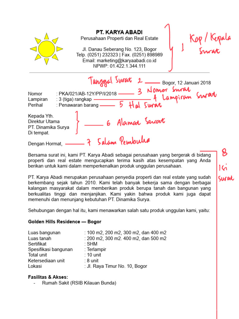 Struktur Surat Penawaran 1 | PDF