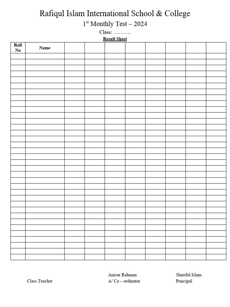 Result Sheet 1st MT | PDF