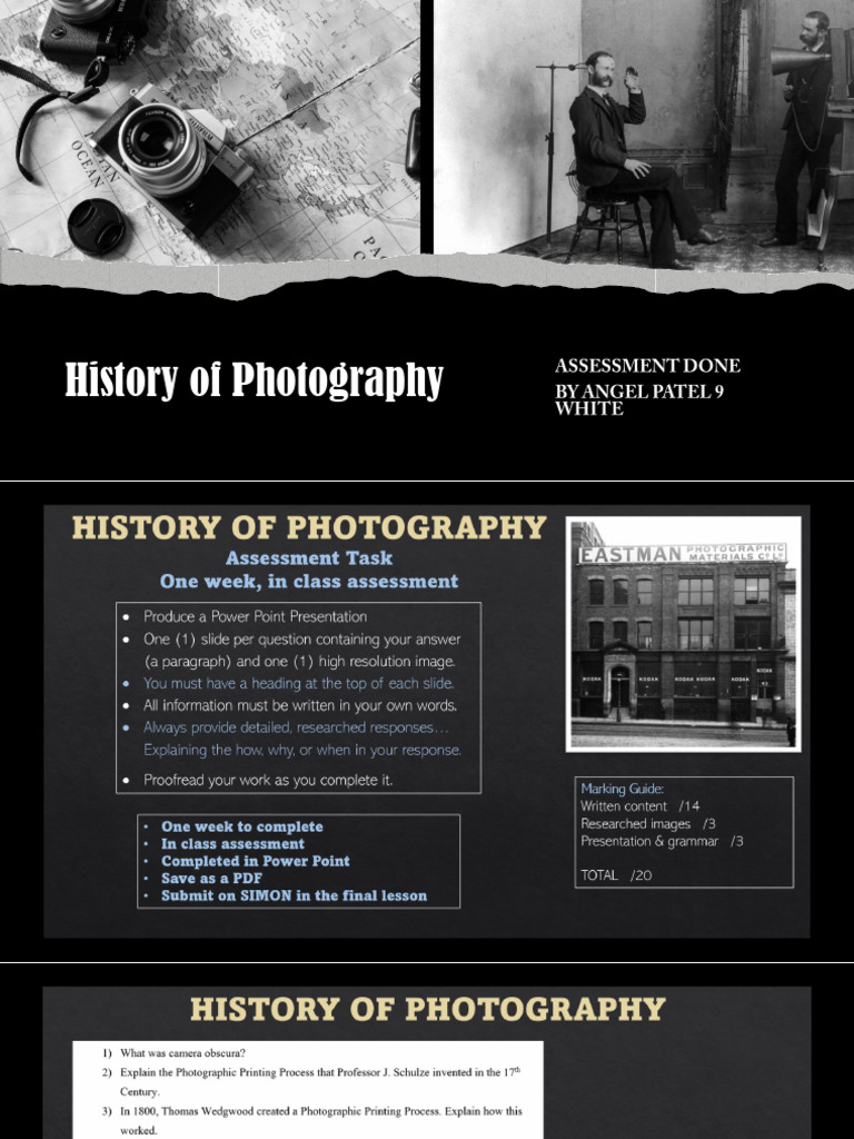 History of Photography ASSESSMENT BY ANGEL PDF VER | PDF | Camera | Crafts