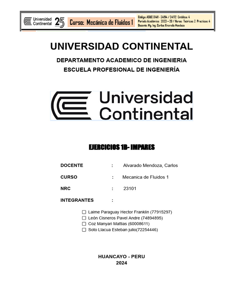 Ejercicios 1B NRC_ 23101 | PDF | Bomba | Presión