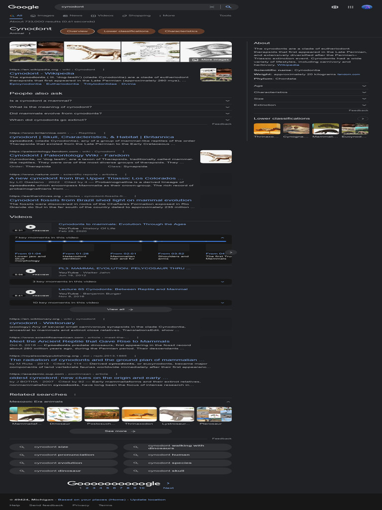 Cynodont - Google Search | PDF | Mammals