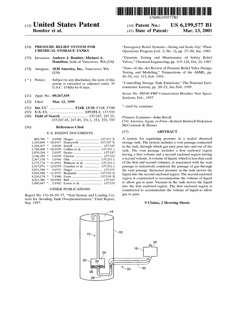 Pressure Relief System For Chemical Tanks | Download Free PDF | Gases ...