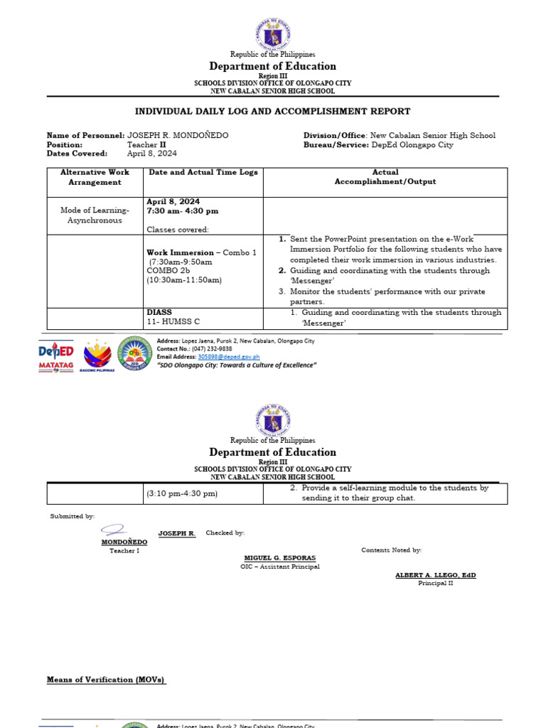 NCSHS Valete JeanKay IDLAR | PDF