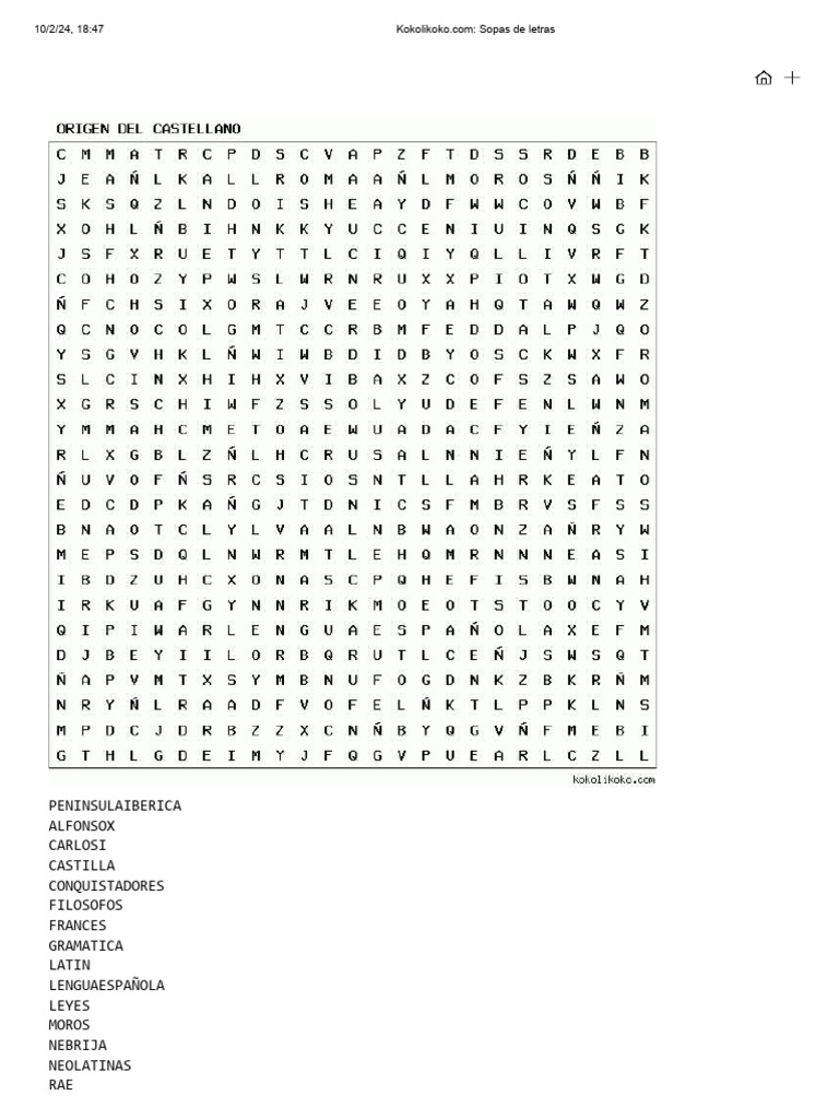 Sopas de Letras | PDF