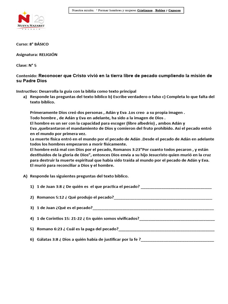 Cristo sin Pecado: Misión Divina | PDF | Pecado | Adán y Eva