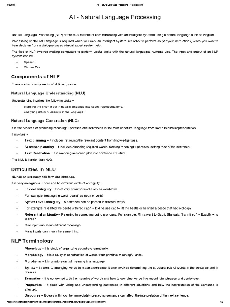 Ai Phases in NLP Sem Vi | Download Free PDF | Parsing | Semantics