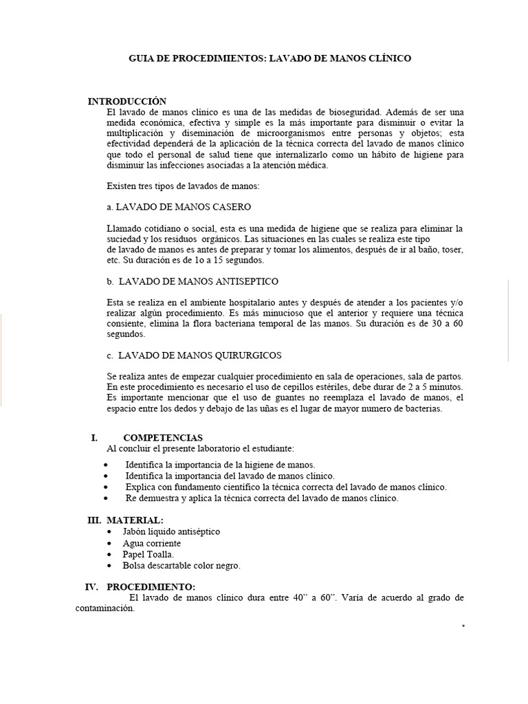 Practica Nº02. Bioseguridad y Preparacion de Materiales | PDF | Lavado de manos | Guante